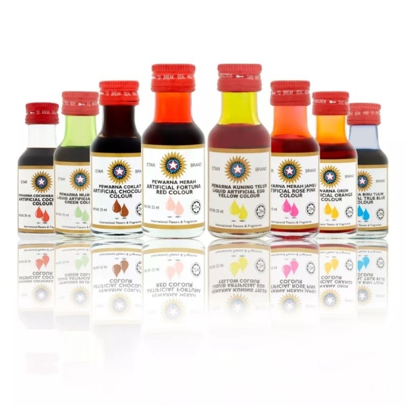 STAR BRAND FOOD COLOUR ( 25 ml X 12 bottle ) | Shopee Malaysia