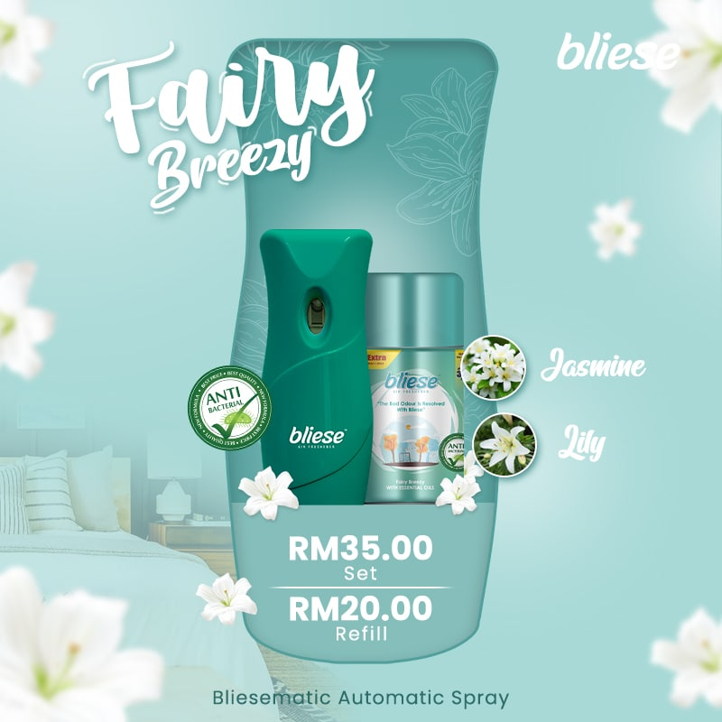 Bliese Automatic Spray Air Freshner (300ml) Formula Anti Bakteria ...