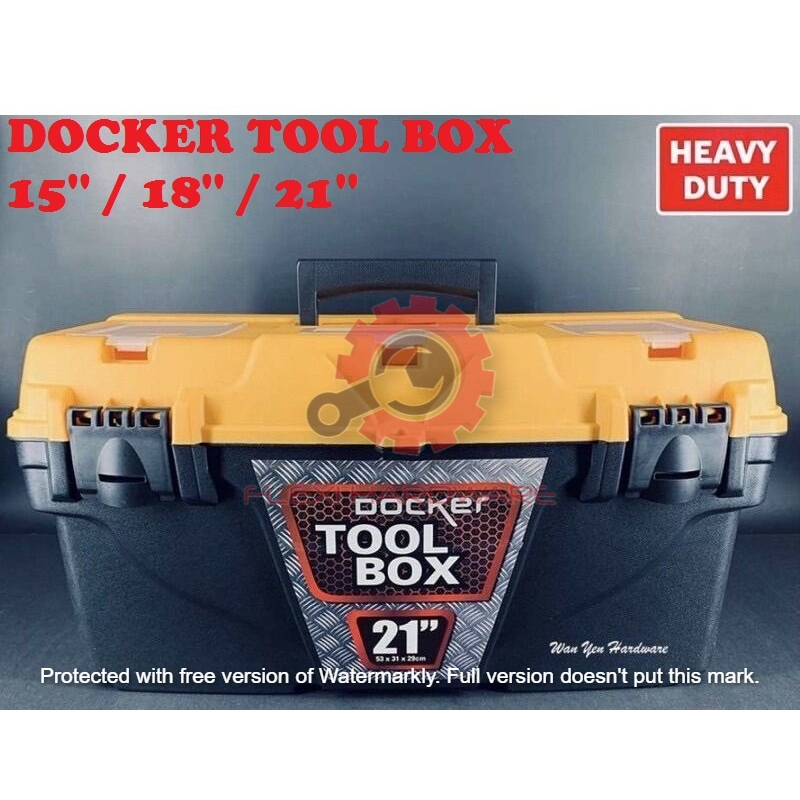 DOCKER Heavy Duty P.P Tool Box (14''/17''/19") | Shopee Malaysia