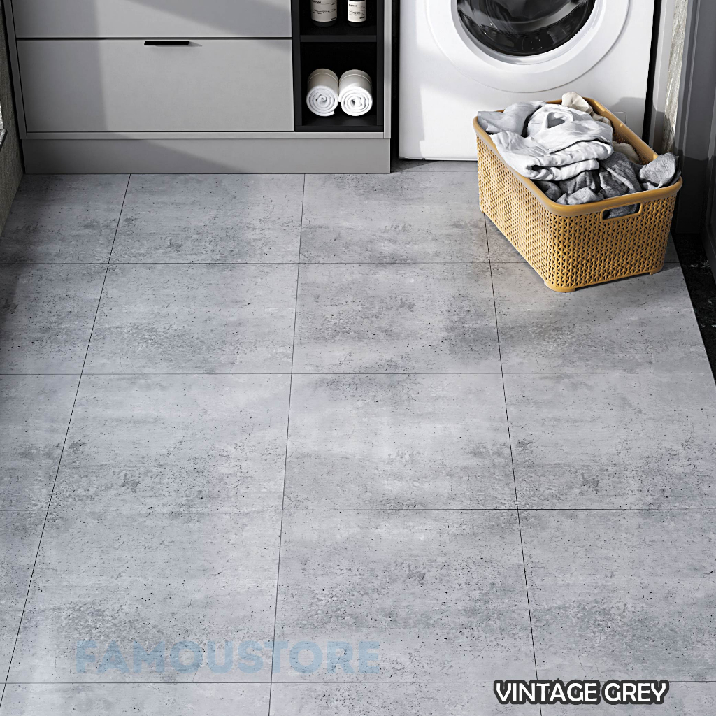 60X60CM Marble Tiles Self Adhesive PVC Floor Sticker Lantai Vinyl ...
