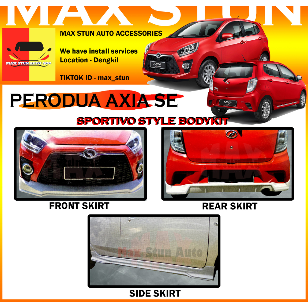 PERODUA AXIA SE 2014-2016 SPORTIVO FULLSET BODYKIT CAR BUMPER SKIRT LIP ...