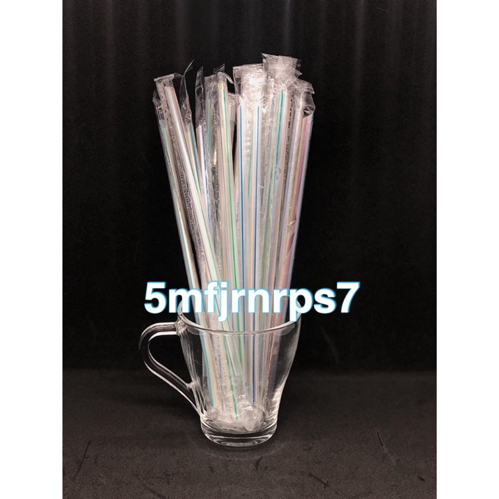 8” Straight Straw Sharp End / Individual Packing / Pembungkusan ...