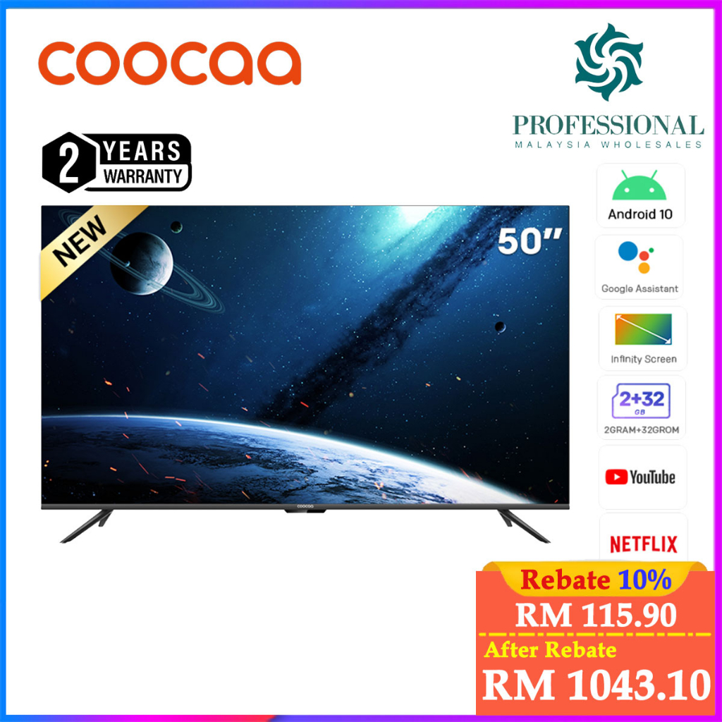 Coocaa 50/ 65 Inch 4K UHD Android TV Smart TV LED with Netflix ...