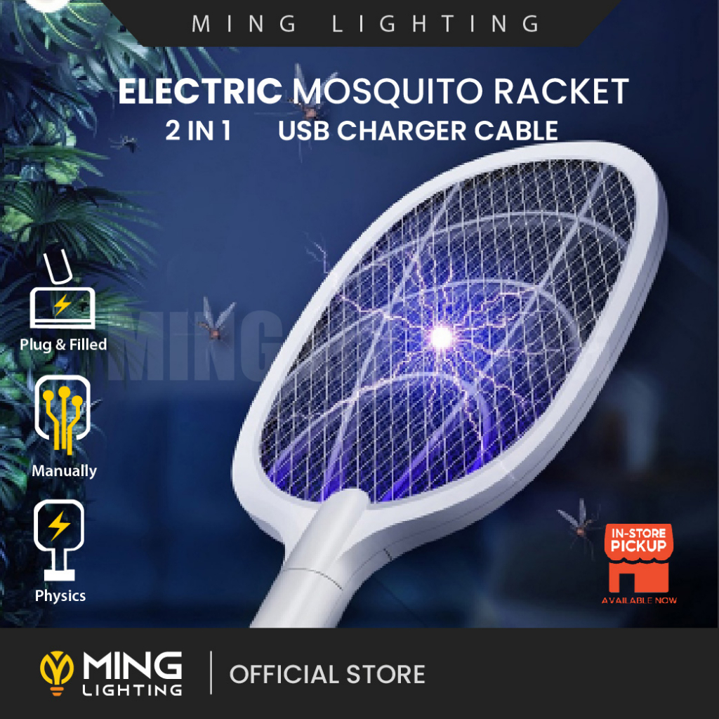 Rechargeable Mosquito Racket Perangkap Raket Nyamuk Serangga Elektrik ...