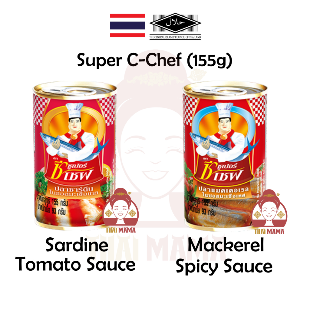 Super C-Chef Sardine in Tomato Sauce 155g / Mackerel In Spicy Sauce ...