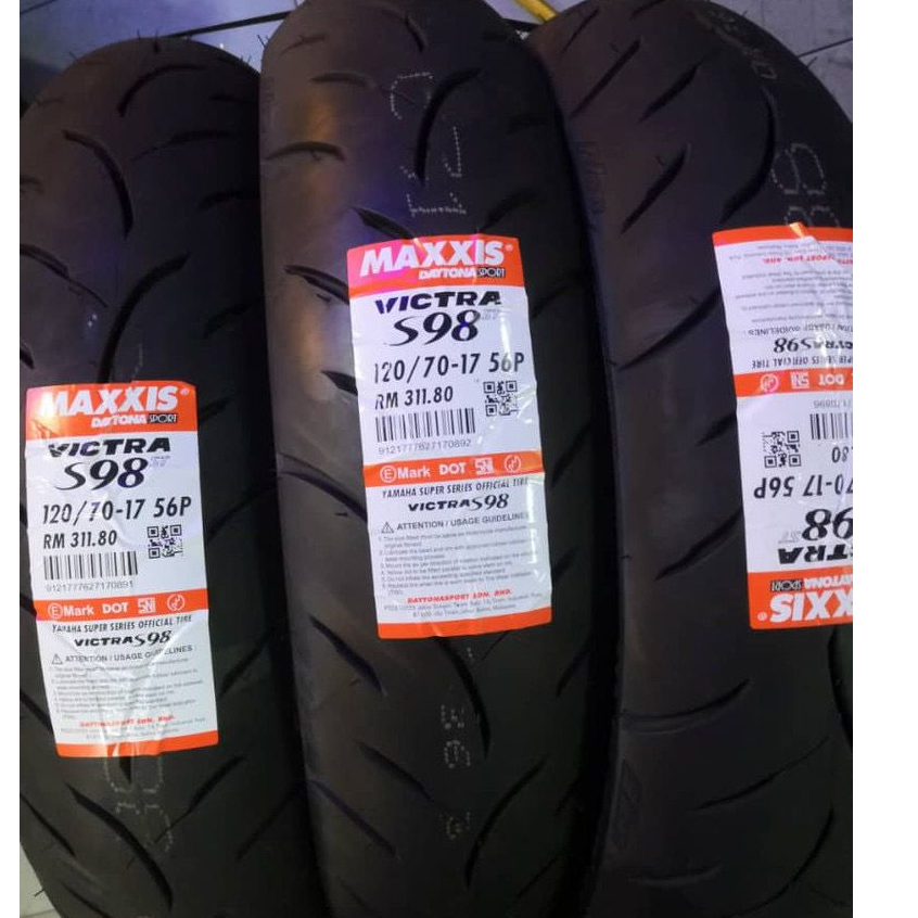 READY STOCK Maxxis Victra S98 F1 Tubeless Tyre Tayar 120/70x15 & 140 ...