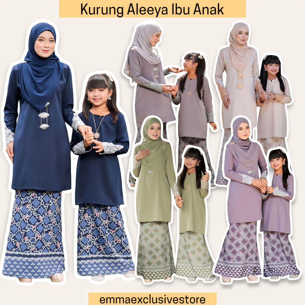 Baju Kurung Sedondon Ibu dan Anak Baju Kurung Dewasa Kurung Budak Set Ibu Anak Raya 2024 Kurung ...