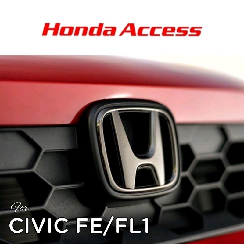 Genuine Honda Civic FE / FL1 Dark Chrome H Emblem (Front & Rear ...