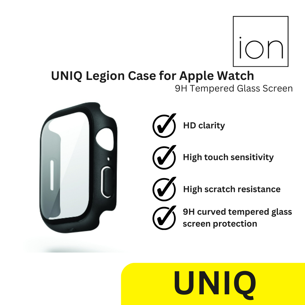 UNIQ Legion Case for i-Watch with 9H Tempered Glass Screen Protection ...
