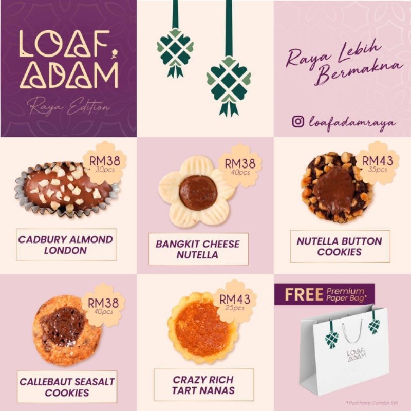 BISKUT RAYA PREMIUM LOAF ADAM RAYA 2023 | Shopee Malaysia