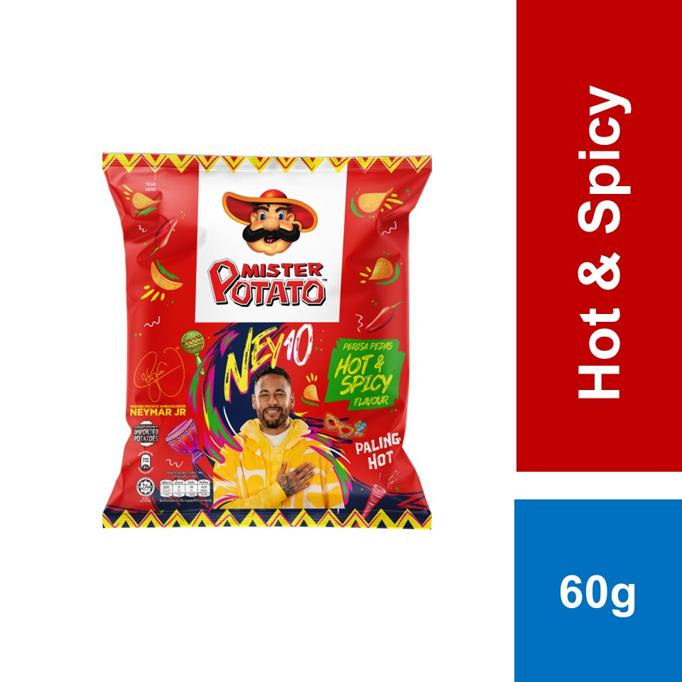 Mister Potato Chips Hot & Spicy 60g | Shopee Malaysia