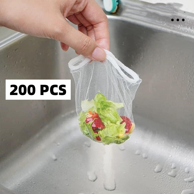200 PCS Sink Net Sink Residue Net Residue Filter Bag Beg Sisa Makanan ...
