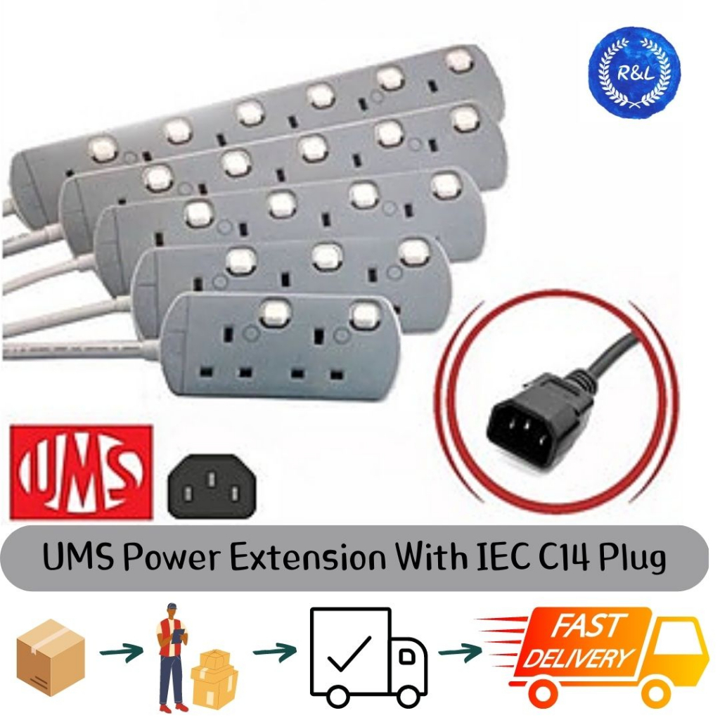 Power Extension UMS with C14 IEC Plug ( 1.8M, 3M & 5Meter ) | Shopee ...