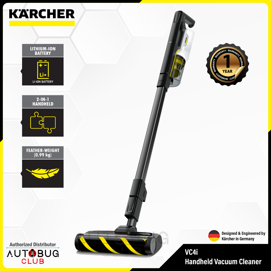 Karcher VC4i Cordless Stick Vacuum Cleaner Handheld Vaccum Cleaner Lightweight Modular Vacuum ...