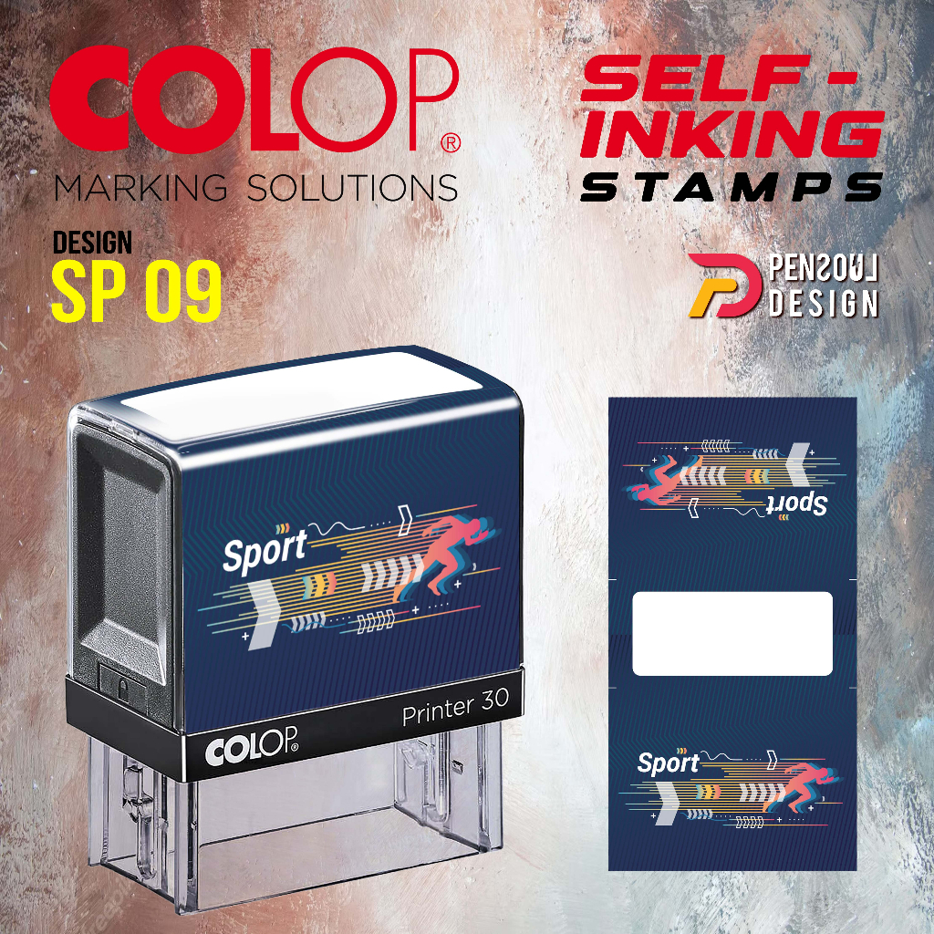 CUSTOM SPORT DESIGN COVER | COLOP PRINTER LINE - STANDARD STAMP | P30 | CUSTOM MADE SELF-INKING ...