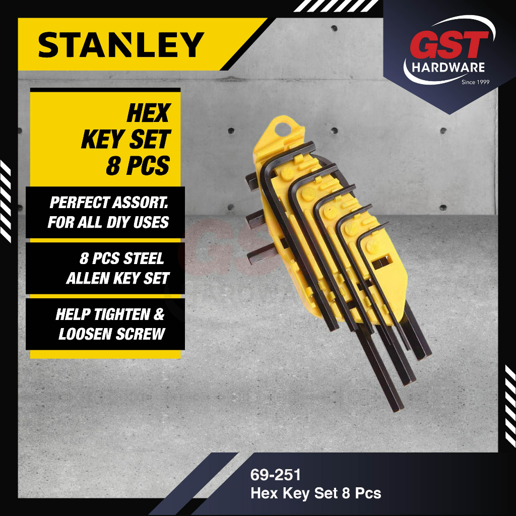 Stanley Hex Key Set 8pcs 9pcs 10pcs With Ring Allen Key Set | Shopee ...
