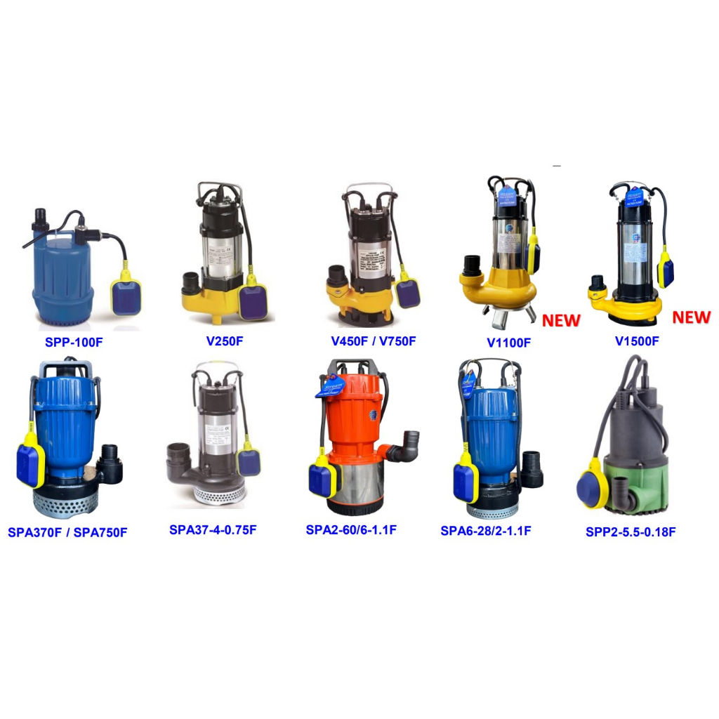 100W-1100W 1"-3" 6M-65M 50-650L/MIN SUBMERSIBLE PUMP PAM AIR SPP100 ...