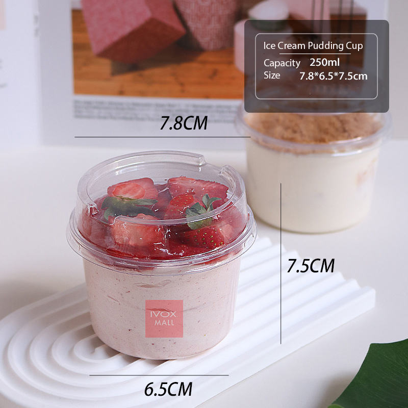 Disposable Pudding Cup / Jelly Mousse Tiramisu Cup With Lid ...