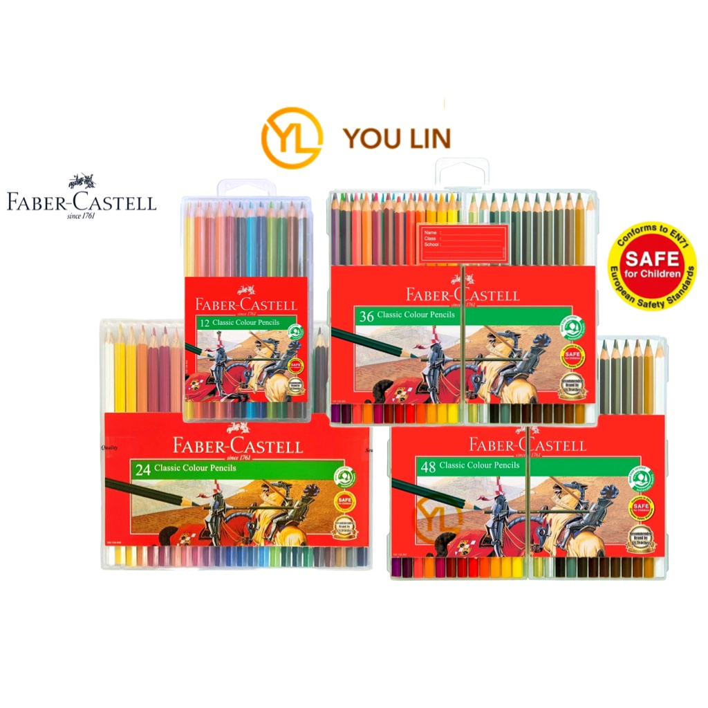Faber Castell Classic Colour Pencils ( Slim-Flexi Case ) 12 Col / 24 ...