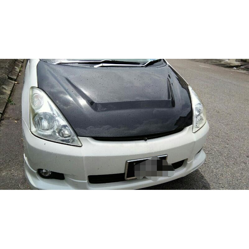 Toyota wish carbon fiber front bonnet bonet hood cover 2002 2003 2004 ...