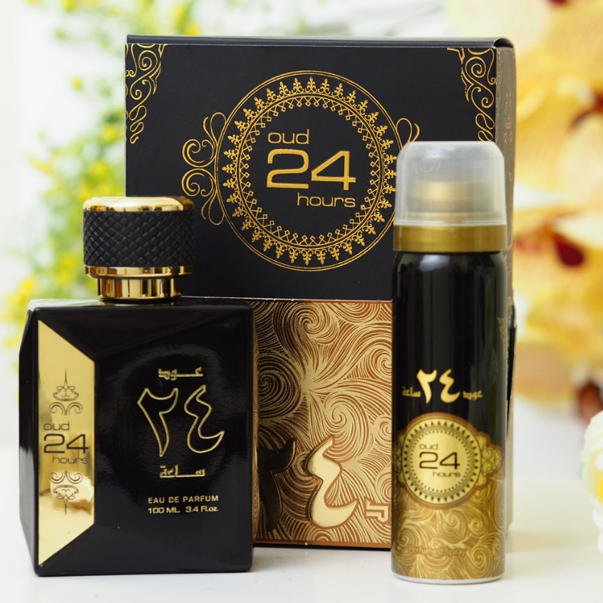 🌟Original 3D Sticker🌟 Oud 24 hours perfume original +free bodyspray ...