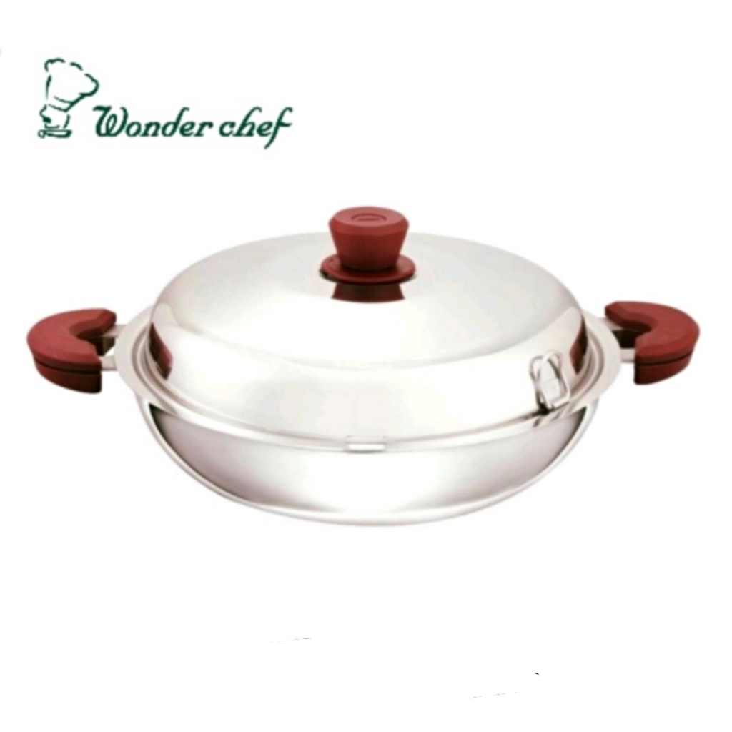 ejcooking Wonder Chef 32cm Magic Wok 5ply Stainless Steel Flat Bottom ...
