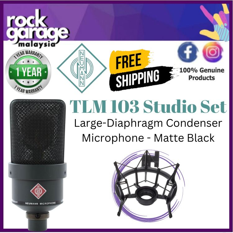 Neumann TLM 103 Studio Set Large-Diaphragm Condenser Microphone - Matte ...