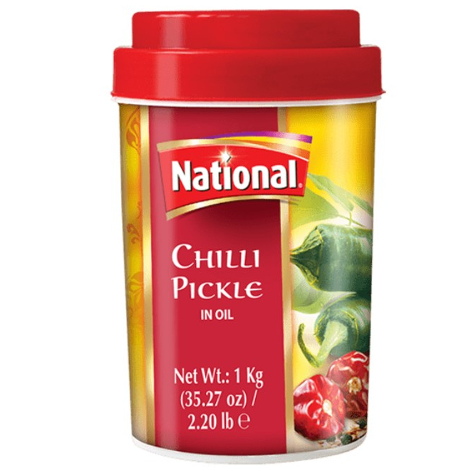 National Achar Fresh Green Chilli Pickel in Mustard Oil, 1kg (Assorted ...