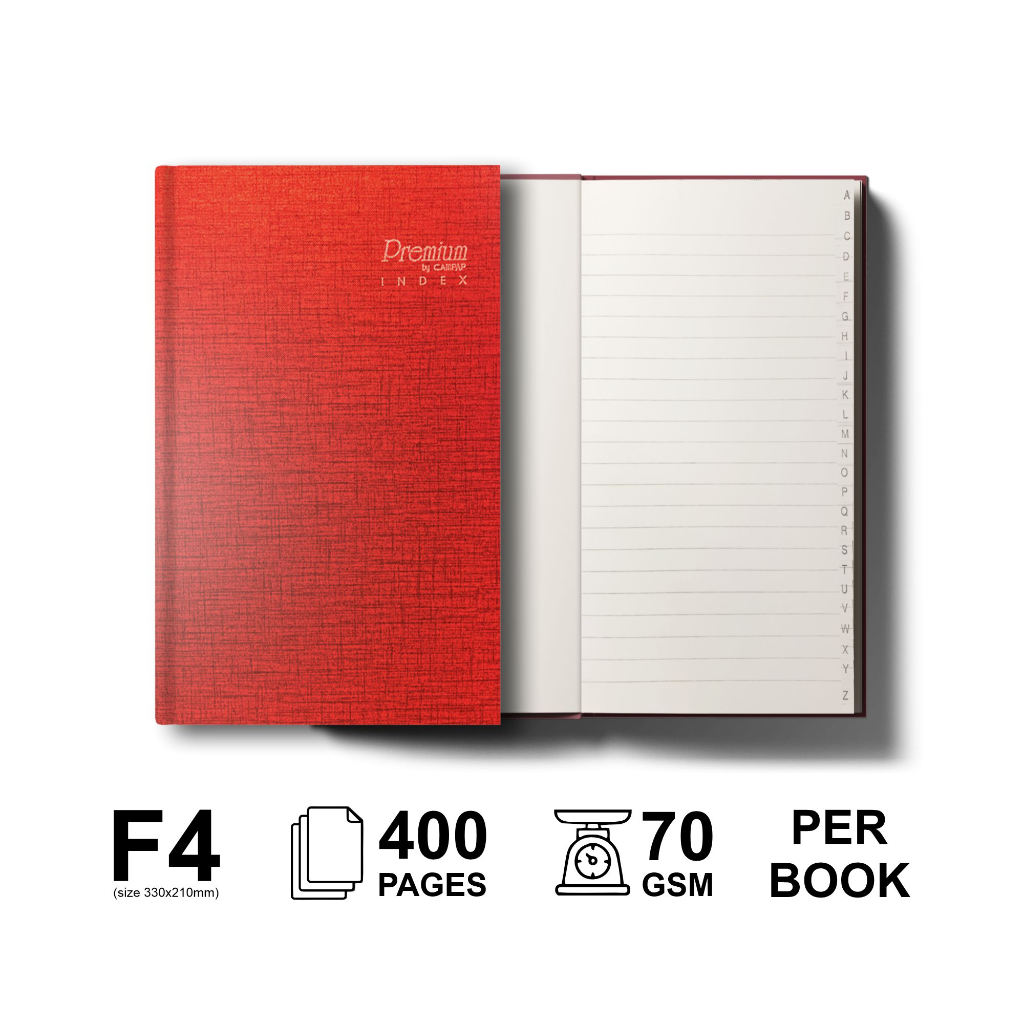 Campap Premium F4 Index Book 70gsm 400pages (CA 3139) Notebook ...