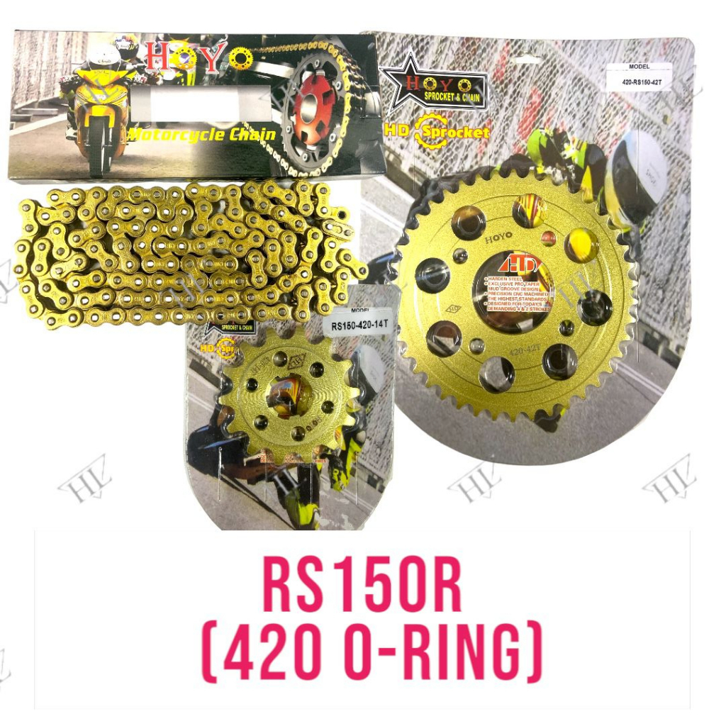 Sprocket Set O-Ring Hoyo Rs Rs150 X (420 Gold) O-Ring Chain Sprocket ...