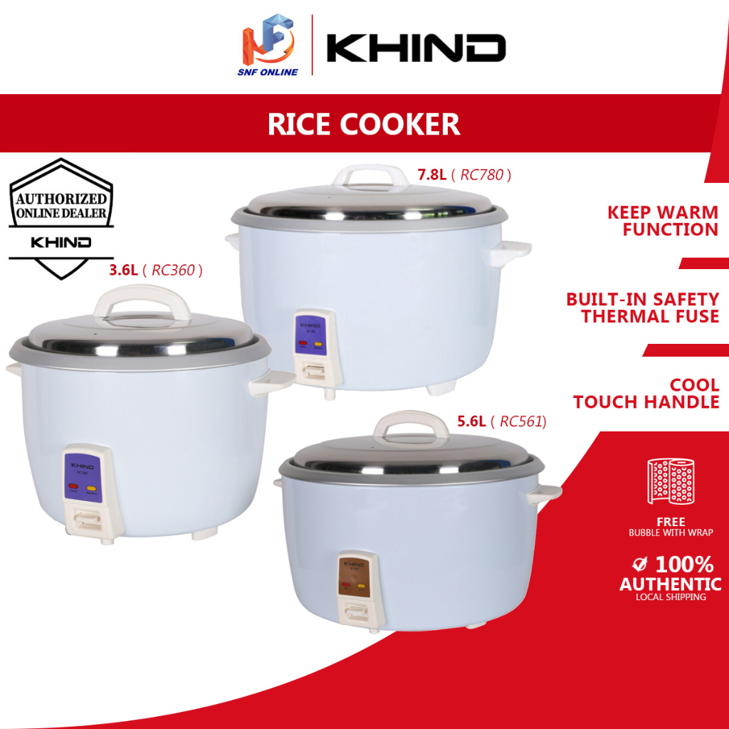 Khind Rice Cooker RC360 (3.6L)/ RC561 (5.6L)/ RC780 (7.8L) | Shopee ...