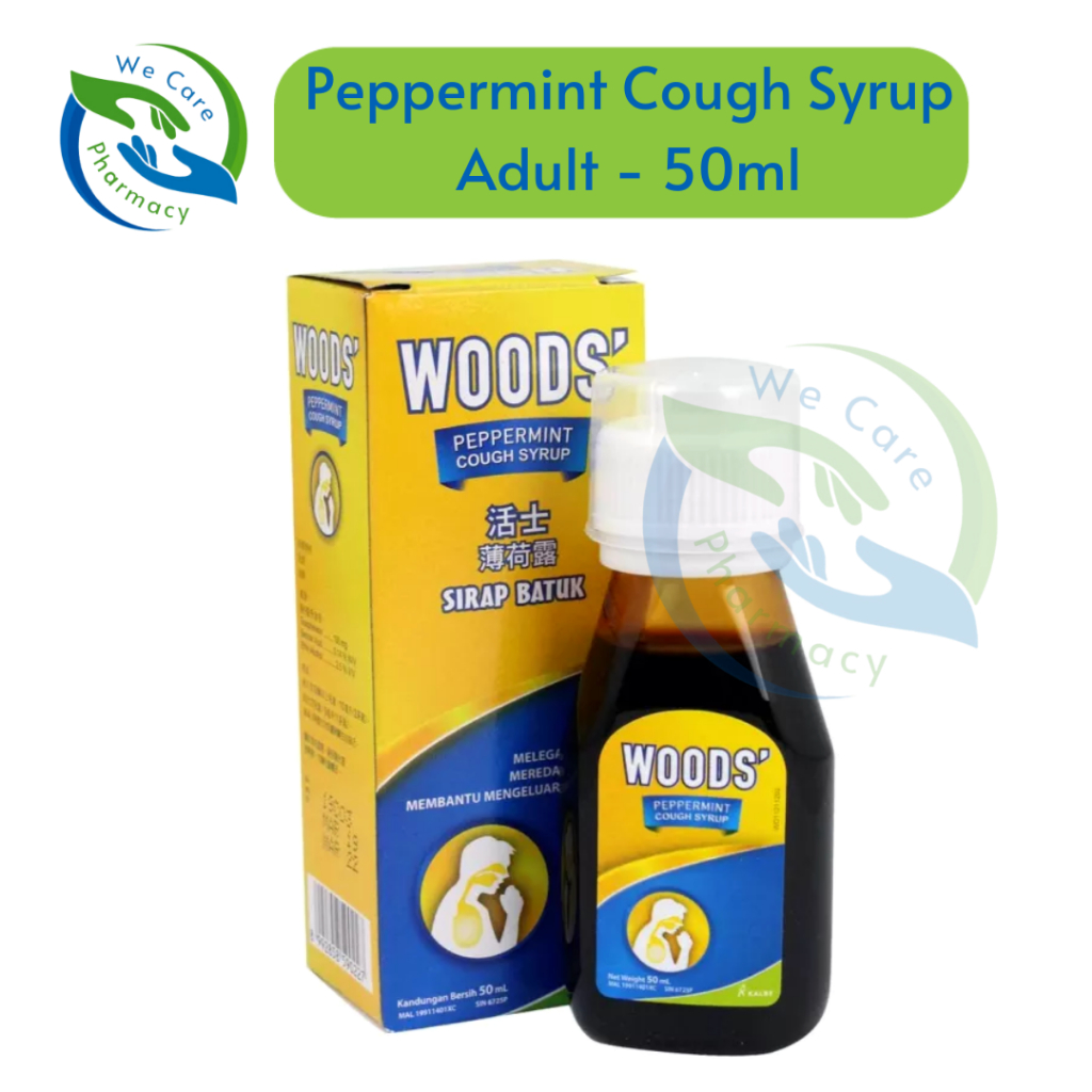 Woods' Peppermint Cough Syrup 50ml / Ubat batuk sirap dewasa, gatal ...