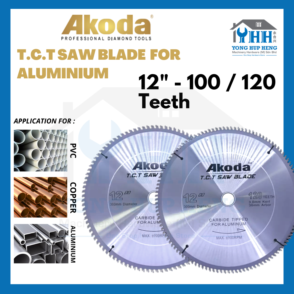 AKODA 12" 305mm 100 / 120 Teeth TCT Aluminium Saw Blade ALT300100 ...