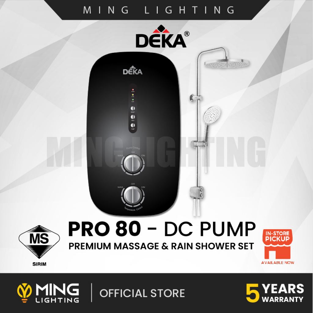 (Sirim) Deka Instant Water Heater Pro 80 with Pump White Hot Cool ...