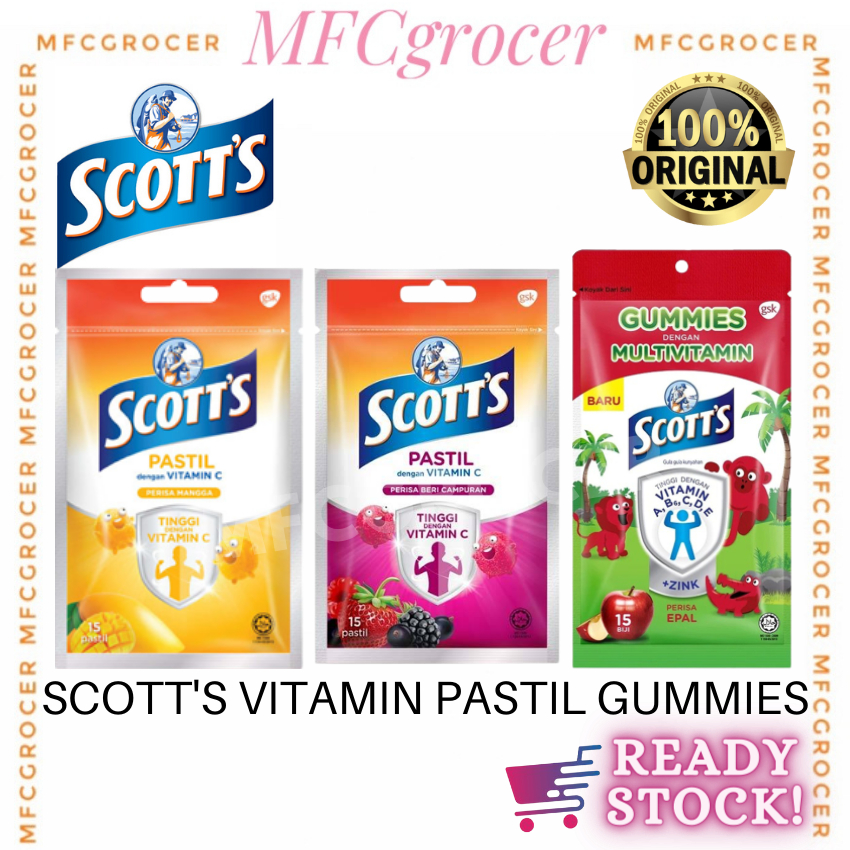 SCOTT'S Multivitamin Gummies Vitamin C Pastilles (Mango, Mix Berries ...