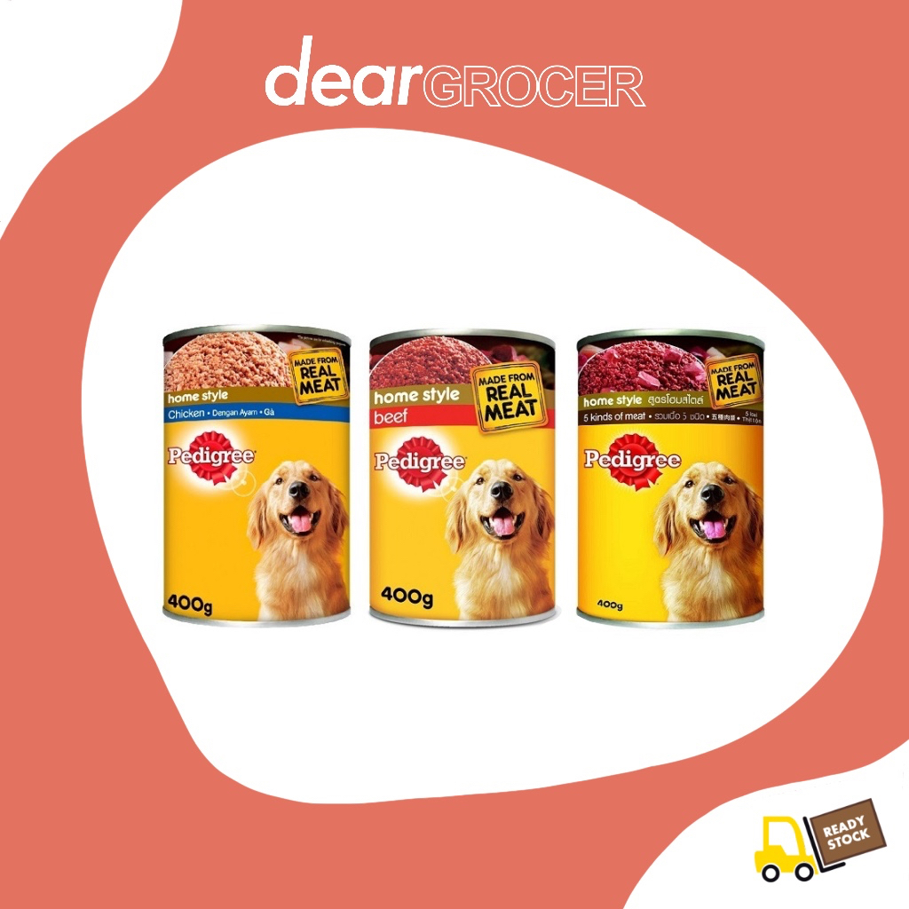 Pedigree Dog Can Food / Wet Food 400g (Chicken, Beef, 5 Kinds of Meat ...