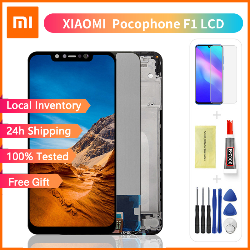 Original LCD with Frame for Poco F1 / Pocophone F1 LCD Display Touch Screen Digitizer Assembly ...