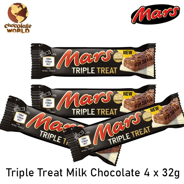 Mars Triple Treat Fruit & Nut Chocolate 4 x 32g (Made in UK) | Shopee ...