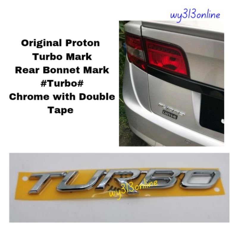 Original Proton Turbo Mark Rear Bonnet Mark Logo Emblem Chrome with ...