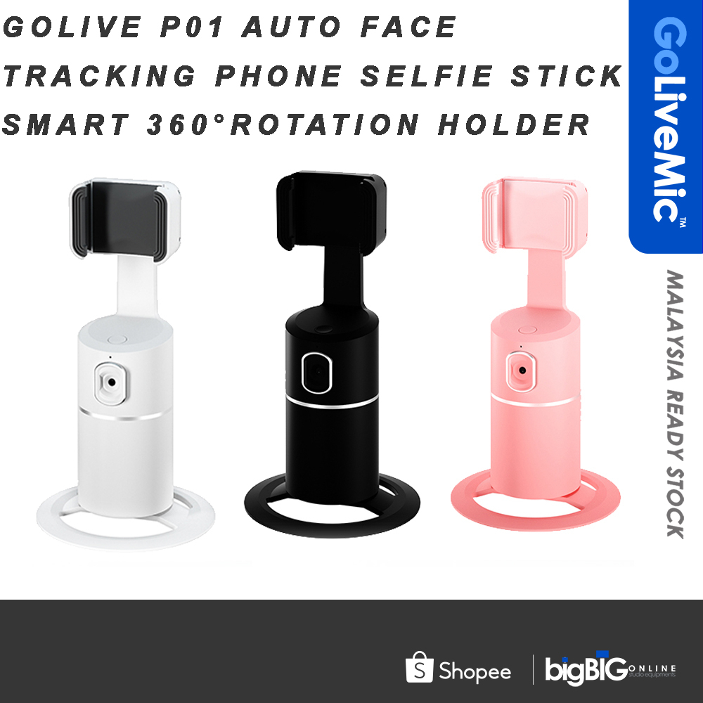 GoliveMic BOBOT P01 Auto Face Tracking Phone selfie stick Smart 360°rotation holder | Shopee ...