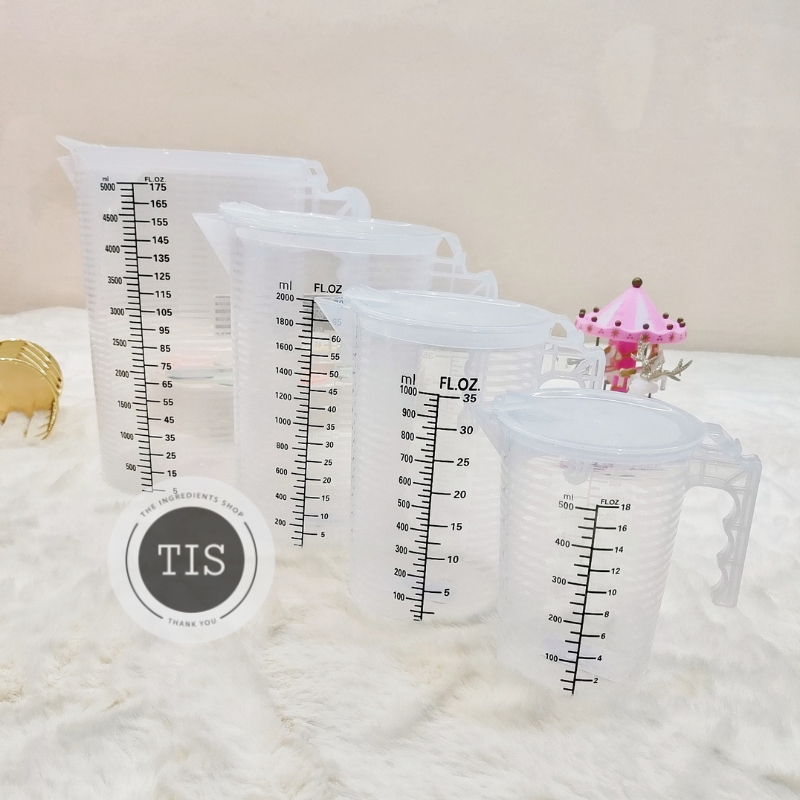 Measurement Cup Plastic With Cover - 500ml | 1000ml | 2000ml | 5000ml | Shopee Malaysia