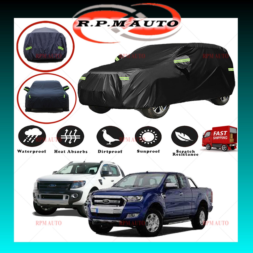 Ford Ranger 2012-2023 190T Black Zipper Design Jet Protection Car Cover ...