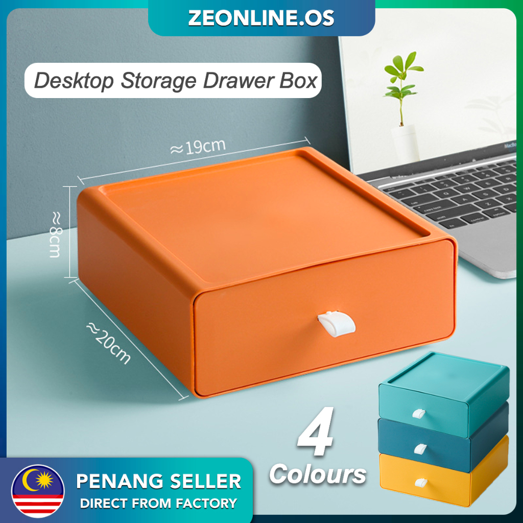 Macaron Colours Desktop Storage Drawer Box Kotak Meja Organizer Box ...
