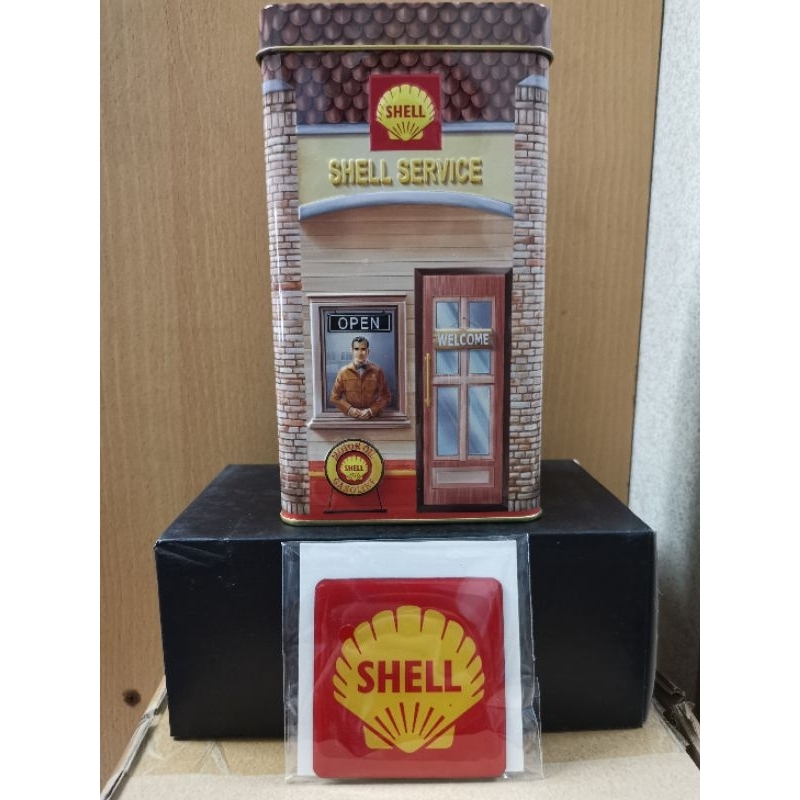 ORIGINAL SHELL TIN BOX (BIG) 1960 With Magnet SHELL WITH FREE GIFE ...