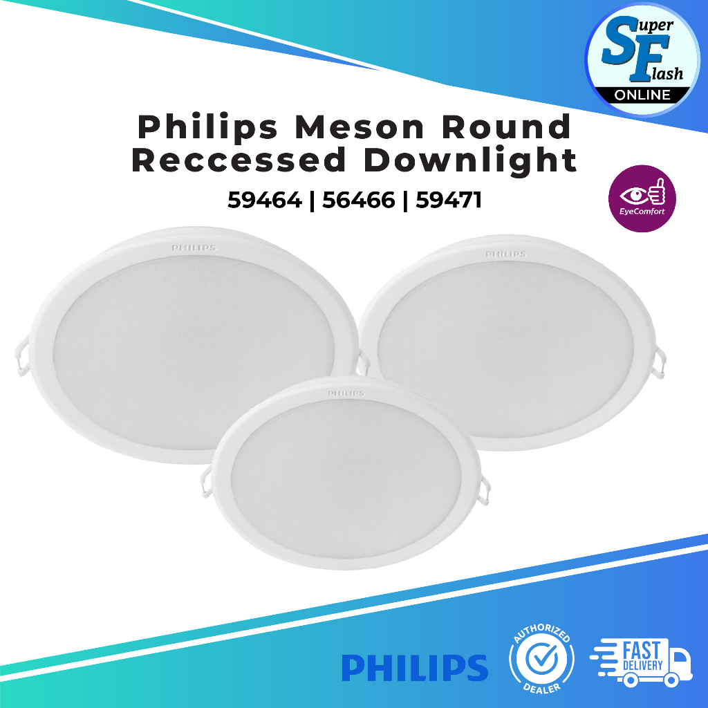 Philips MESON Round LED Recess Downlight 5" 6" 7" 8" 13W 17W 21W 24W - 3000K/4000K/6500K ...