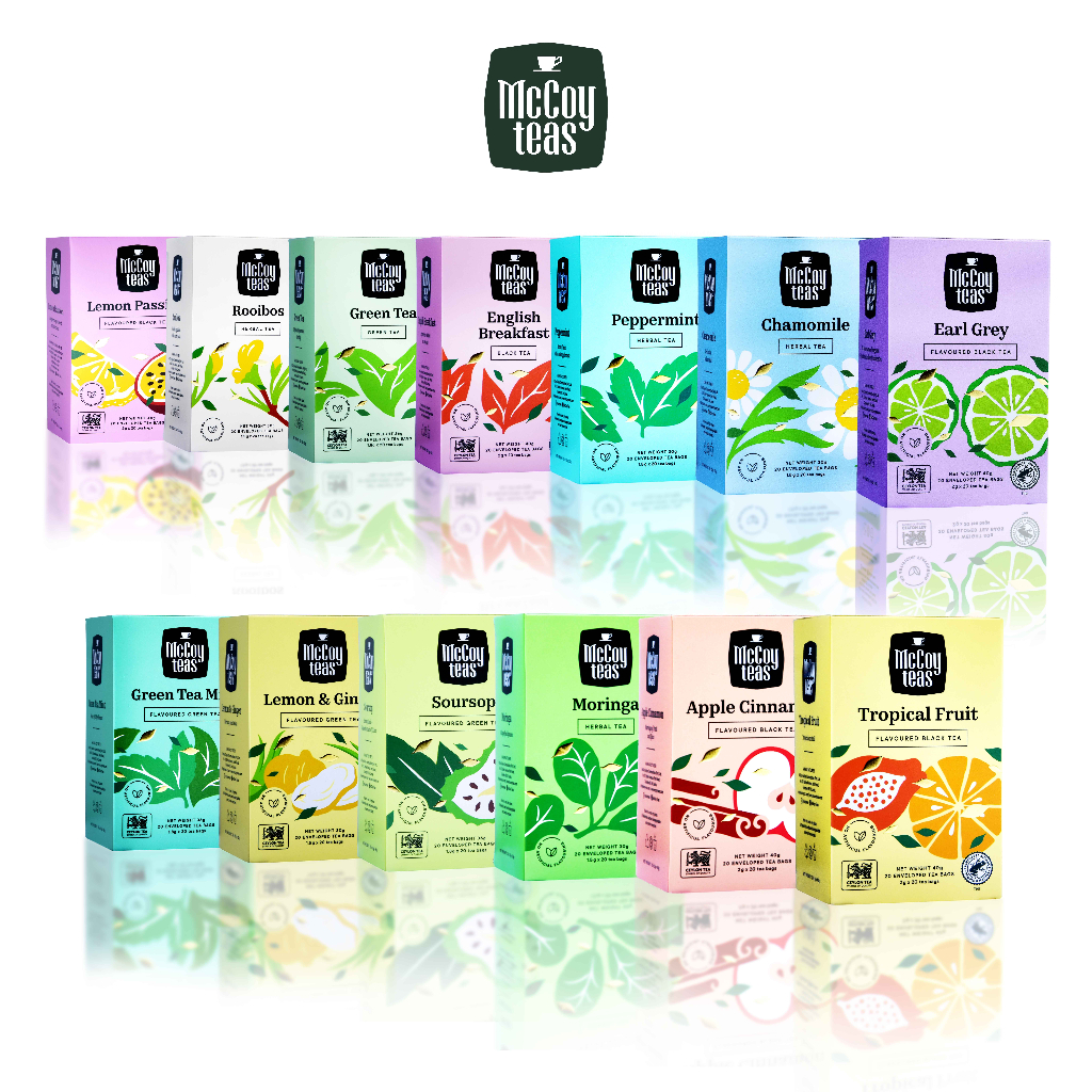 "ASSORTED" McCoy Premium 20's Enveloped Tea Bags (9 flavours) Halal ...