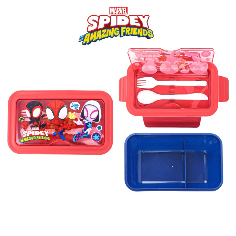 Marvel Spiderman Spidey 1100ml Lunch Box With Spoon and Fork Set ...