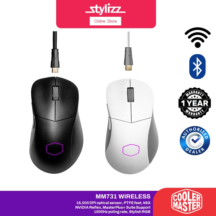 COOLER MASTER MASTERMOUSE MM731 WIRELESS BLUETOOTH GAMING MOUSE ( MATTE ...
