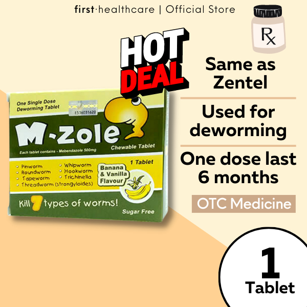 [READY STOCK!] M-Zole Deworming Tablet 500mg Mebendazole Chewable Sugar ...