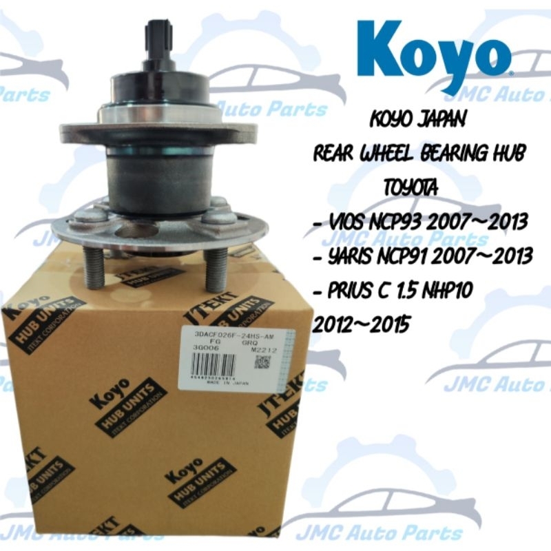 TOYOTA VIOS NCP93 / YARIS NCP91 (2007~2013) / PRIUS C 1.5 NHP10 REAR WHEEL BEARING HUB KOYO ...